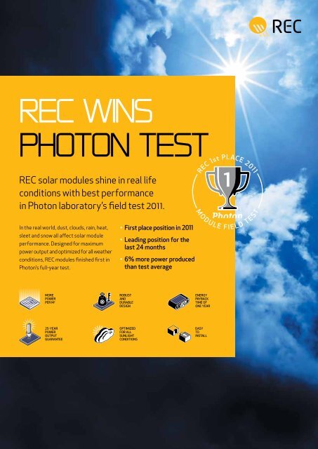 Fact sheet Photon Test 2011 - REC