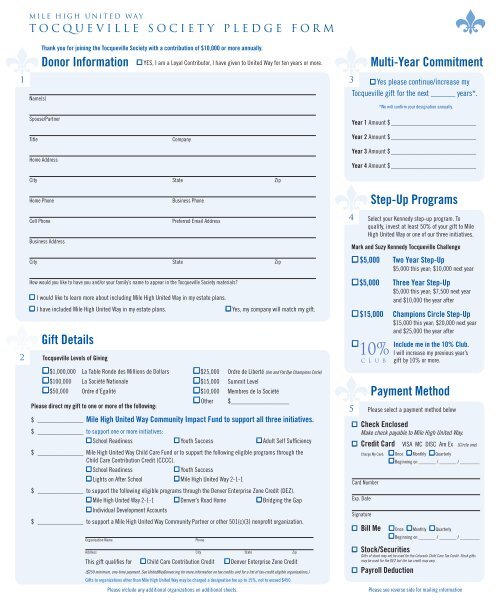 Download form (PDF) - Mile High United Way