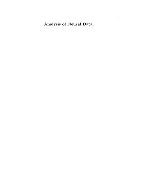 Analysis of Neural Data