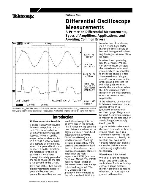 Differential Oscilloscope Measurements