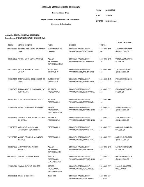 Directorio personal - onsec