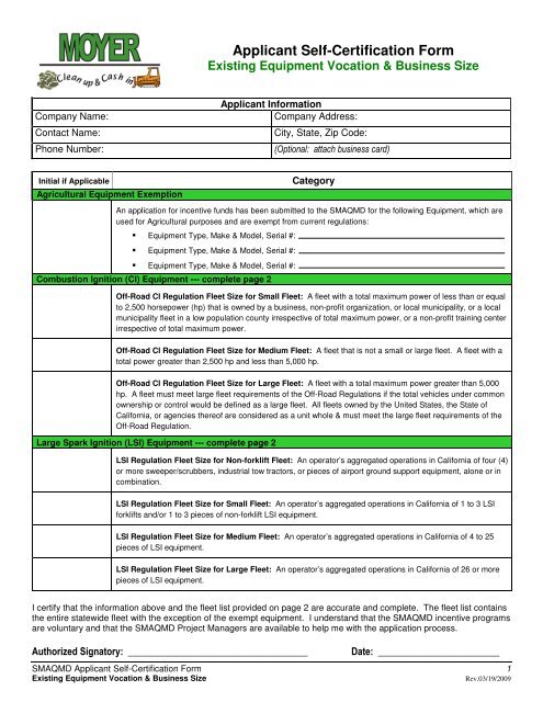 Self Certification Template