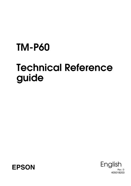 TM-P60 Technical Reference guide - POS systems