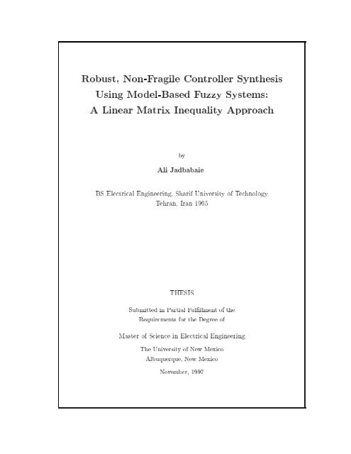 Robust Non Fragile Controller Synthesis Using Model Based Fuzzy