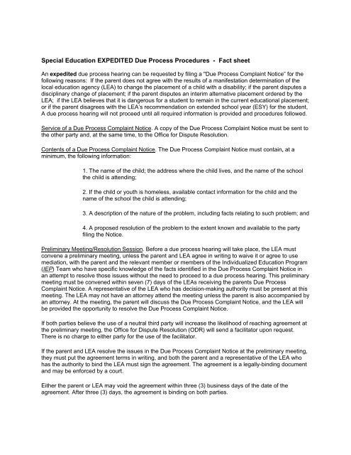 PA-179.1 Due Process Expedited_Fact_Sheet.pdf - Direction Service