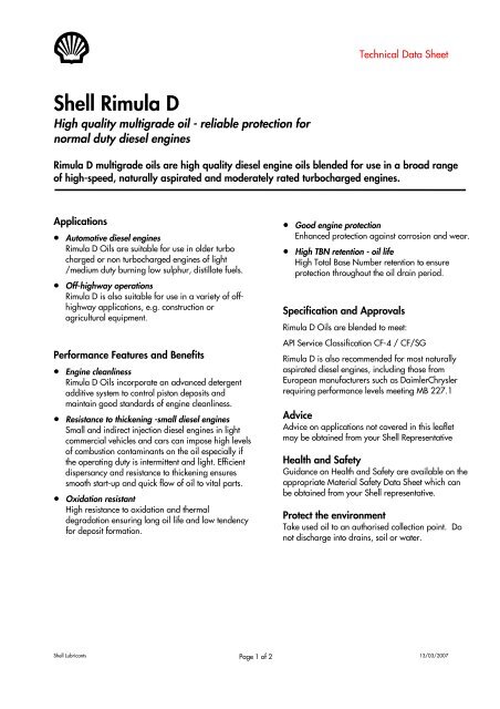 Shell Rimula D - Auto-Rx