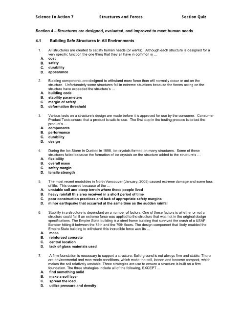 Section 4.0 Practice Test - Ed Quest