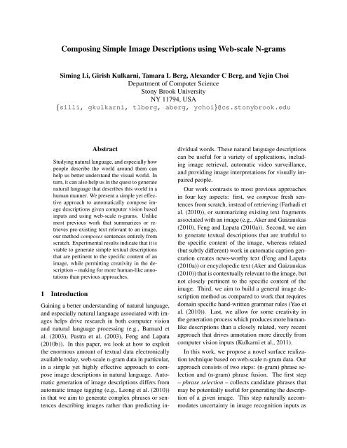Composing Simple Image Descriptions using Web-scale N-grams