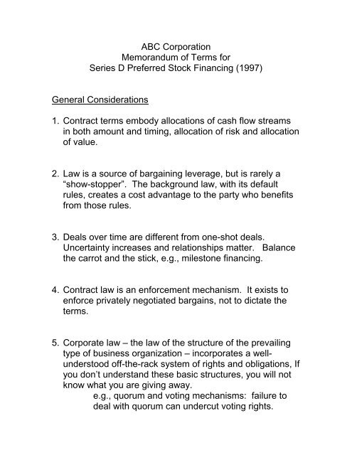 ABC Term Sheet 2002 - NYU Stern School of Business