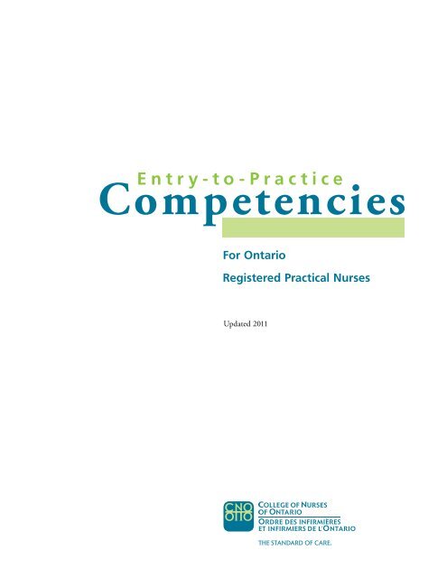 Entry-to-Practice Competencies for Ontario RPNs - College of ...