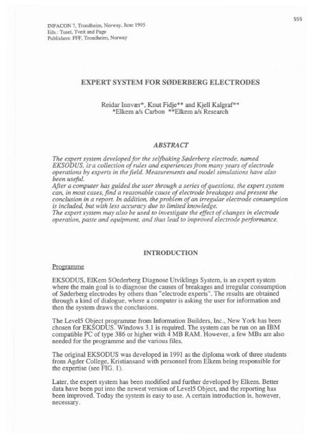 EXPERT SYSTEM FOR SODERBERG ELECTRODES - Pyro.co.za
