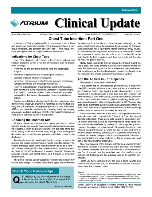 Clinical Update - Atrium Medical Corporation