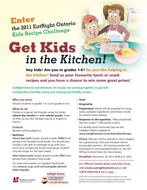 Contest flyer - Eat Right Ontario