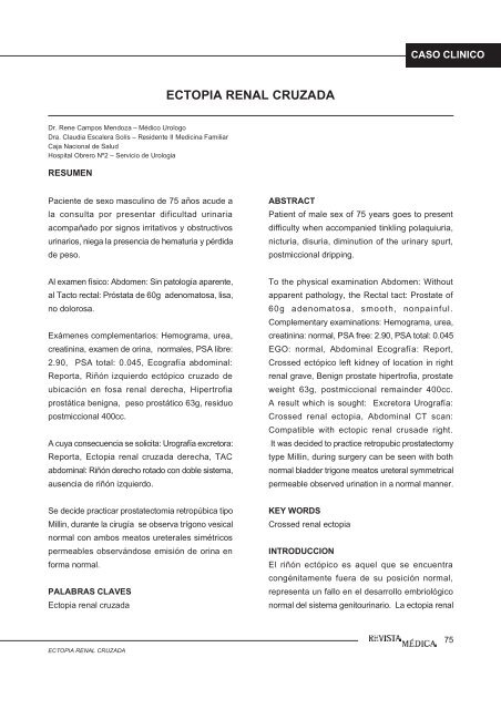 Ectopia Renal Cruzada