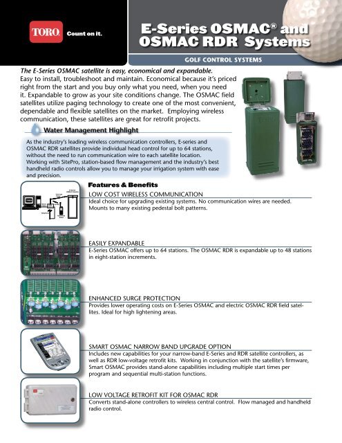 E-Series OSMAC® and OSMAC RDR Systems - Toro