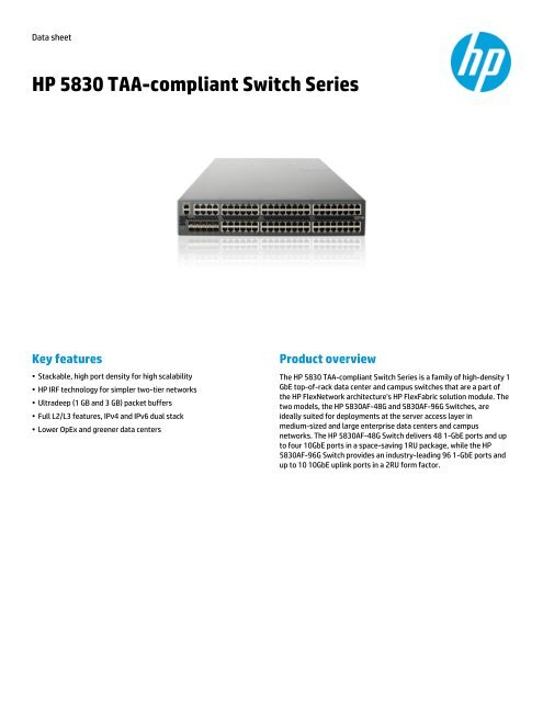 Datasheet - HP Networking
