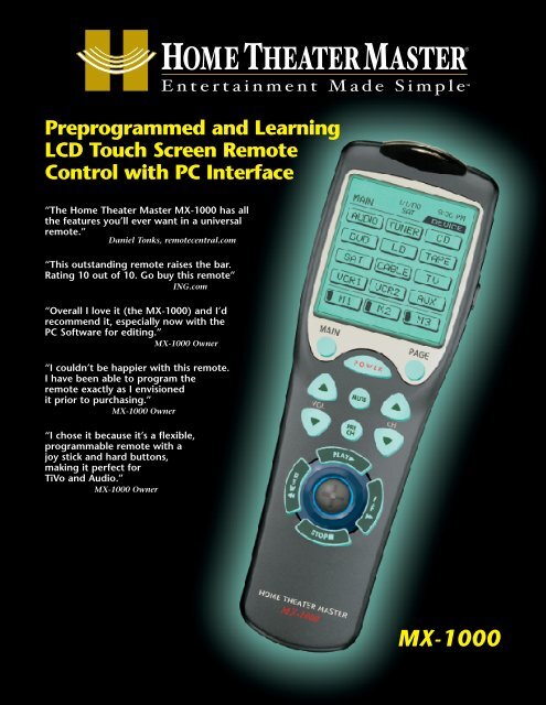MX-1000 - Universal Remote Control