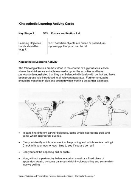 Kinaesthetic Learning Activity Cards