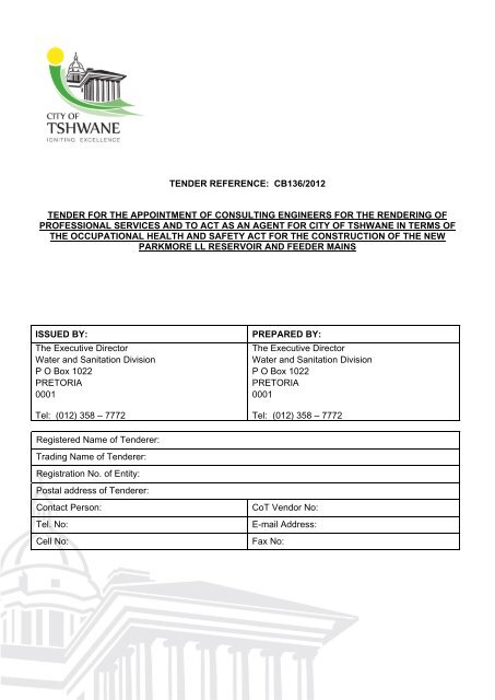 tender reference - City of Tshwane Metropolitan Municipality