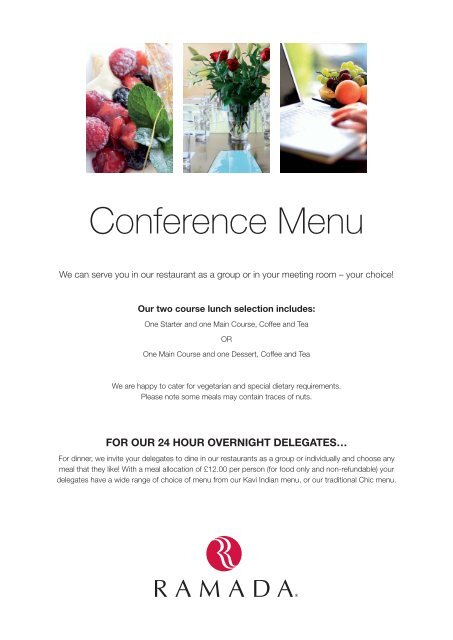 Conference Menu - Park Hall Hotel