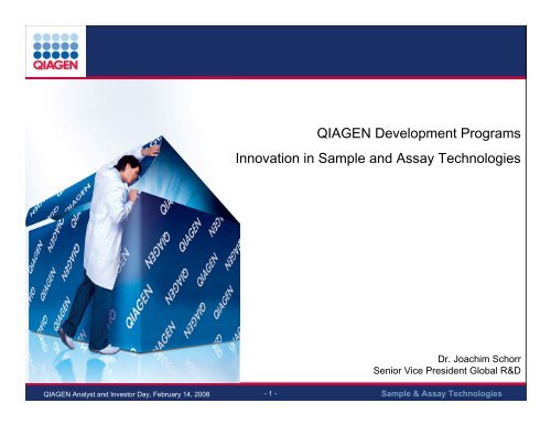 QIAGEN Development Programs Innovation in Sample and Assay ...