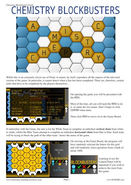 Chemistry Blockbusters - Chemistry Teaching Resources