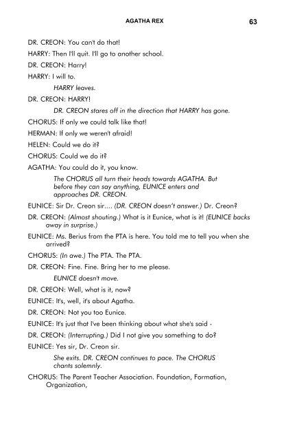 AGATHA REX 63 DR. CREON: