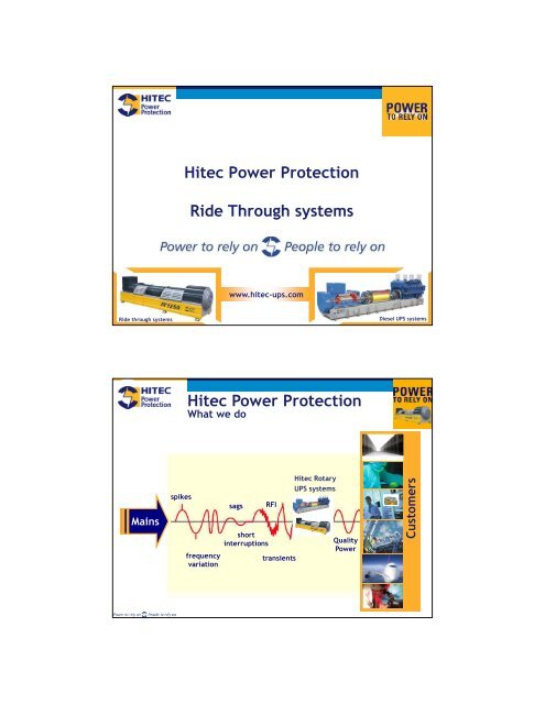 Ride Through system - Hitec Power Protection