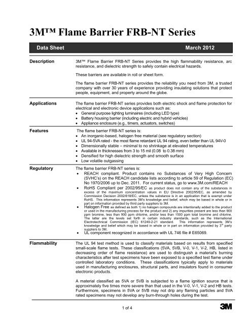 3M™ Flame Barrier FRB-NT Series - Fabrico