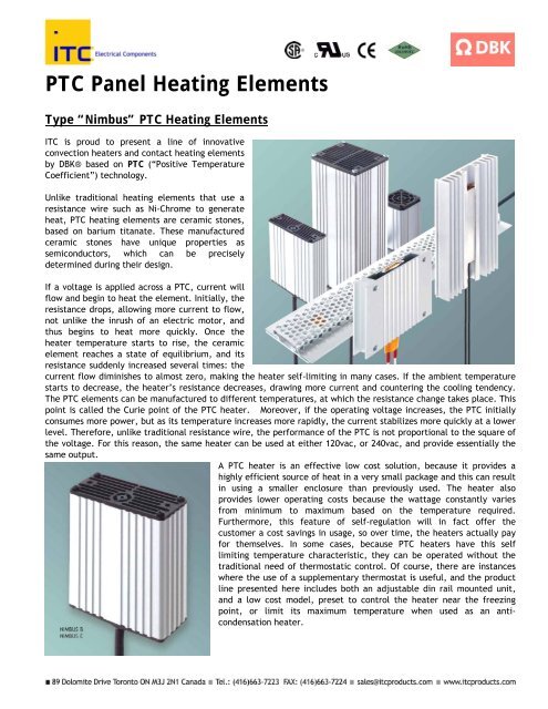 PTC Panel Heating Elements