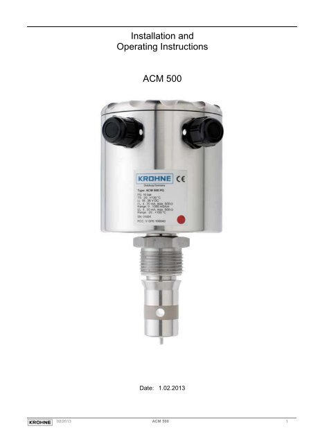 Installation and Operating Instructions ACM 500