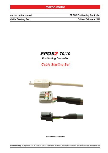EPOS2 70/10 Cable Starting Set - Maxon Motor