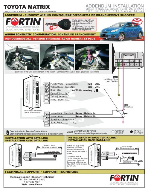 TOYOTA MATRIX G - Fortin Electronic Systems