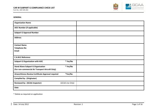AWF-ARC-002 CAR M Subpart G Compliance Check List Rev. 1.pdf
