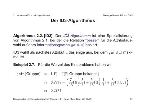 Der ID3-Algorithmus