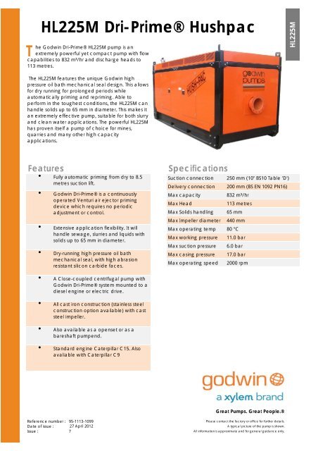 HL225M Dri-PrimeÃ‚Â® Hushpac T - Godwin Pumps
