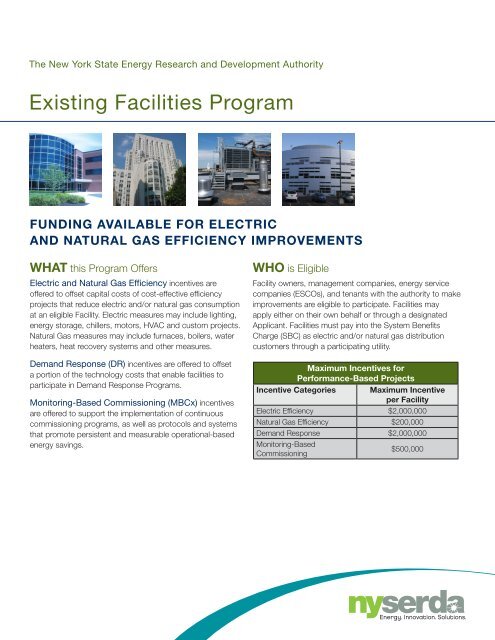 Existing Facilities Fact Sheet - nyserda - New York State