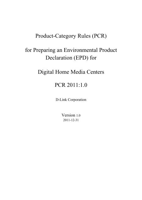 Product-Category Rules (PCR) - PCR Library