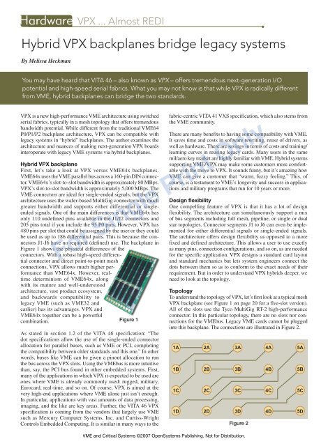 Hybrid VPX backplanes bridge legacy systems - VITA Technologies