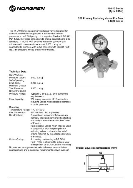 Norgren-C02 Primary 1stg Regulator Datasheet.pdf - IMI Cornelius