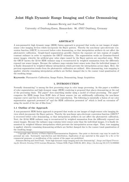 Joint High Dynamic Range Imaging and Color Demosaicing