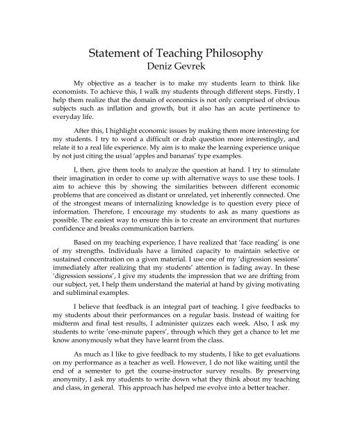 How To Write A Teaching Philosophy Statement Slideshare