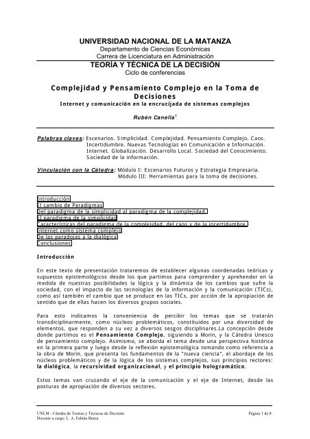 Complejidad y pensamiento complejo.pdf - cienciared