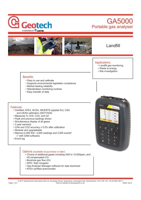 Geotechnical Instruments GA5000 - Thermo Fisher