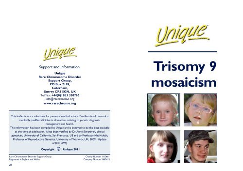 Trisomy 9 mosaicism FTNP - Unique - The Rare Chromosome ...