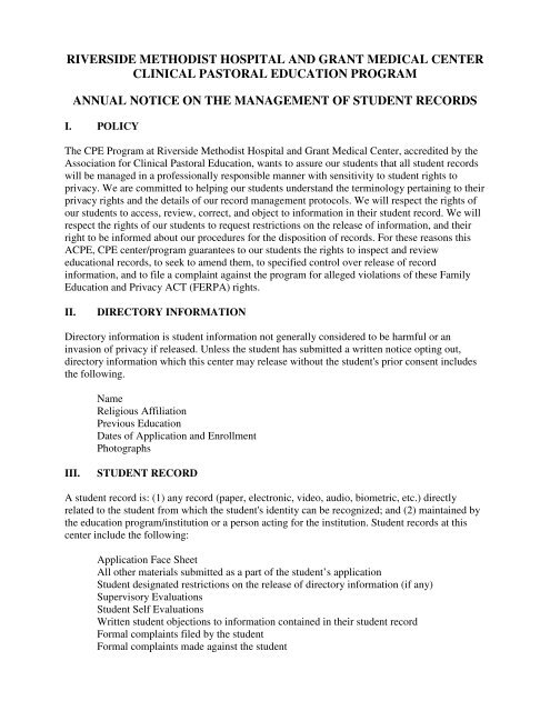 riverside methodist hospital and grant medical center ... - OhioHealth