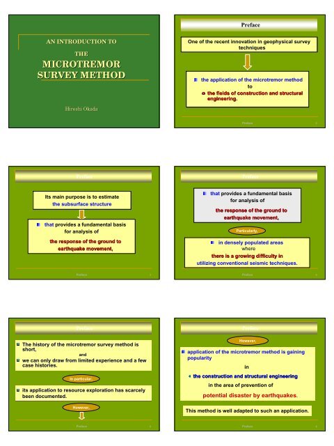 The Microtremor Survey Method