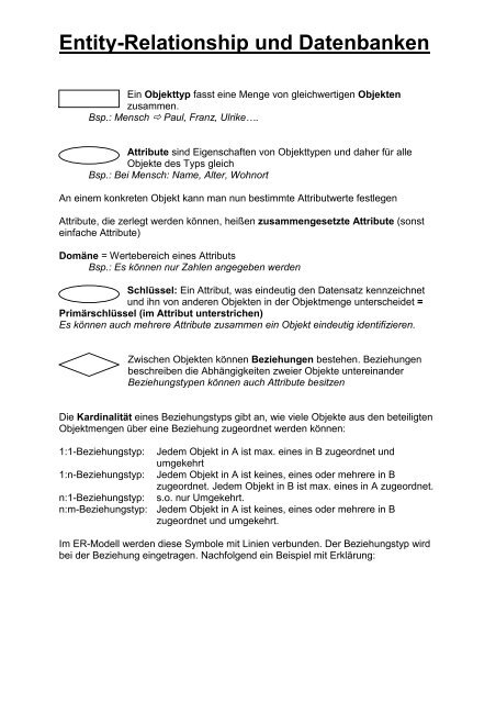 Skript Entity Relationship, SQL; PDF - saiya