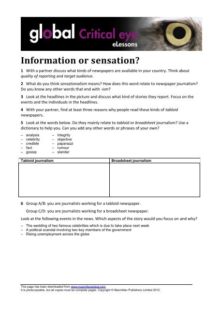 Image and Worksheet - Global