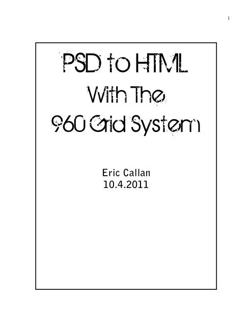 960 Grid Tutorial 960 Grid Tutorial